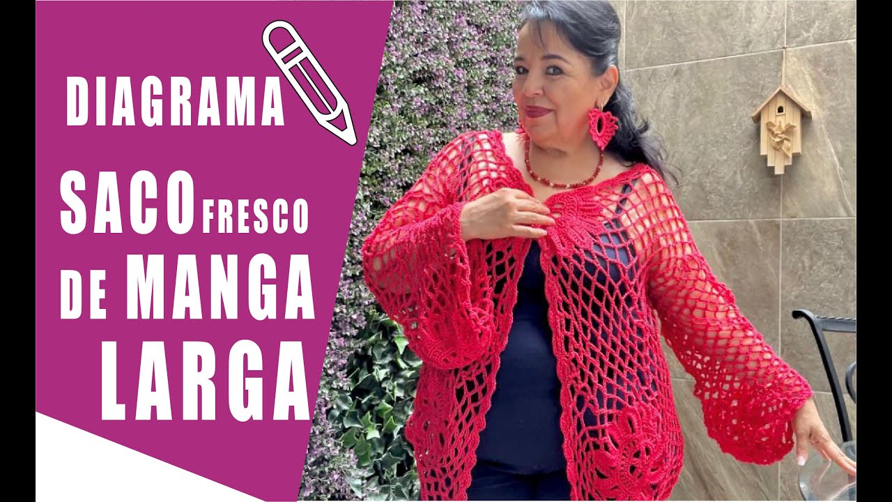 Diagrama Saco de Manga Larga 😍 😍 Yo Tejo con LAURA CEPEDA - YouTube