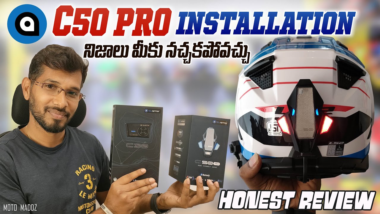 Bluarmor C50 Pro Installation & Testing || Best helmet Intercom? - YouTube