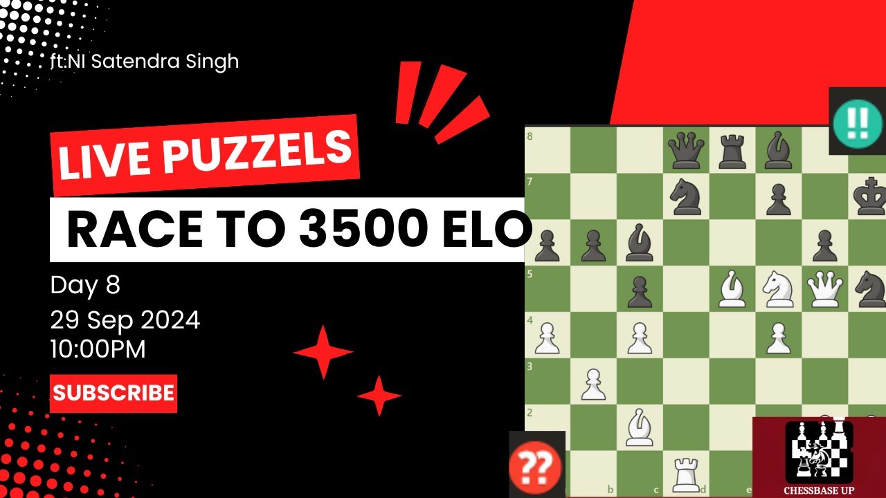 Day 09 Live Puzzle ! Race to 3500 Elo on Chess.com #chess #chessdotcom ...