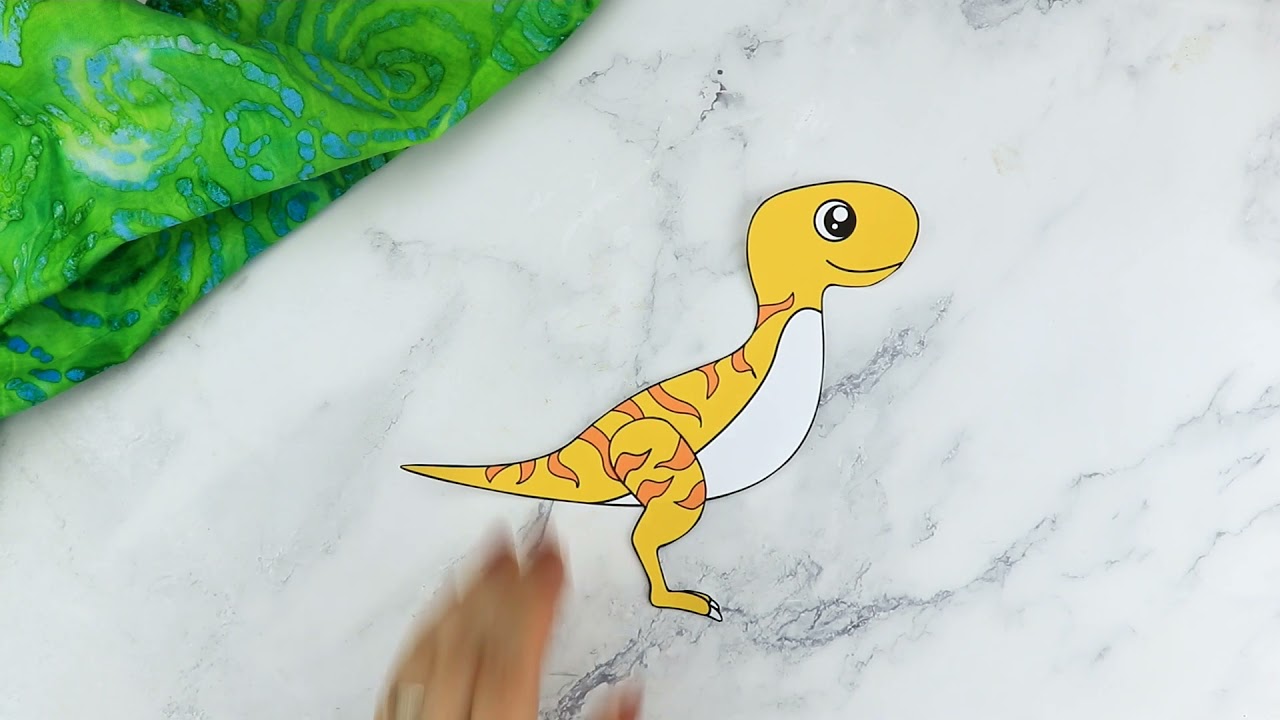 Free Printable Cut and Paste Velociraptor Craft - YouTube