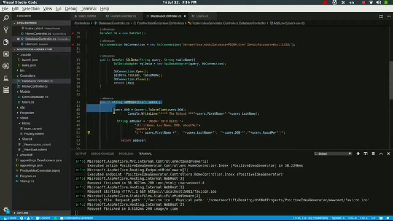 Execute SQL Queries from .NET CORE MVC - Part 5 - YouTube