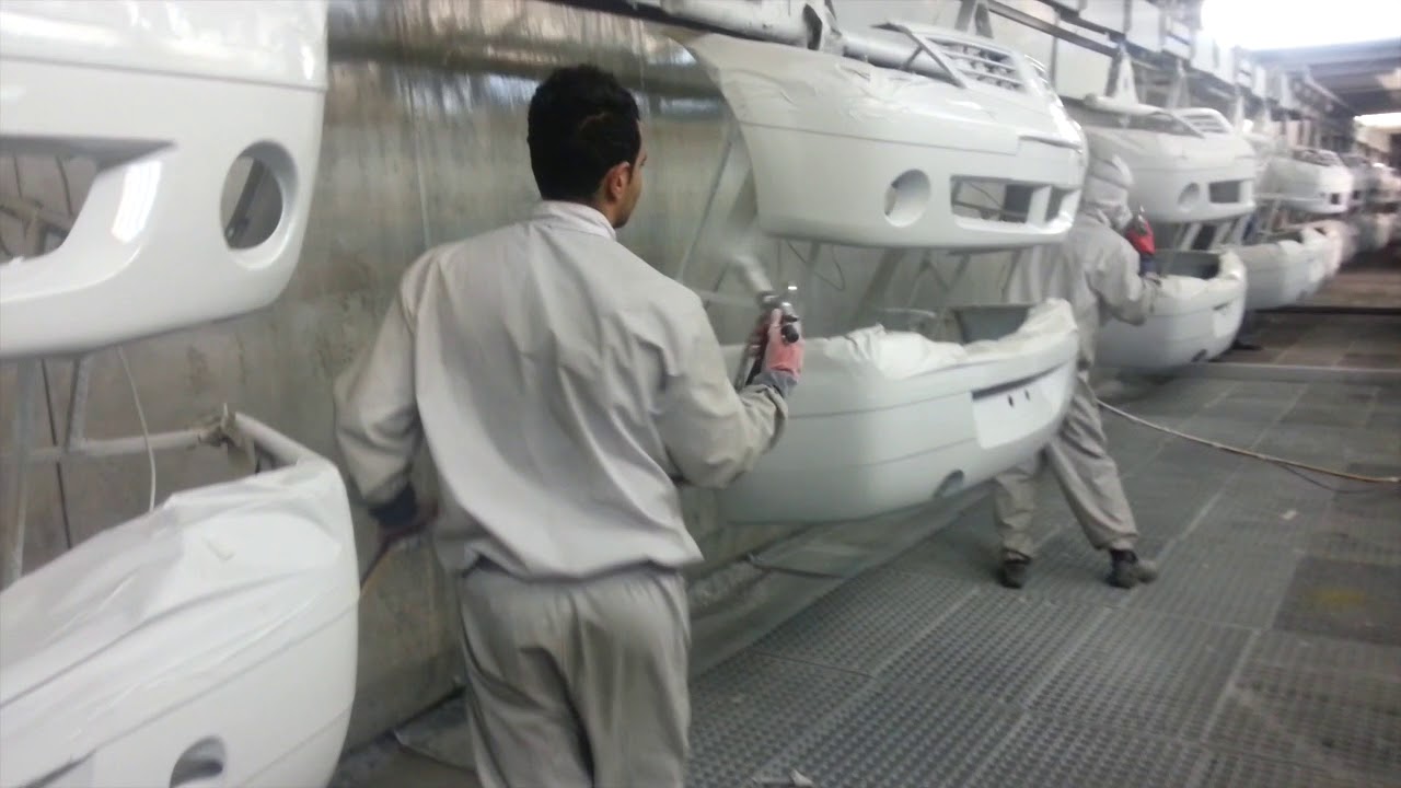 Car bumper coating with WAGNER Electrostatic AirCoat - YouTube
