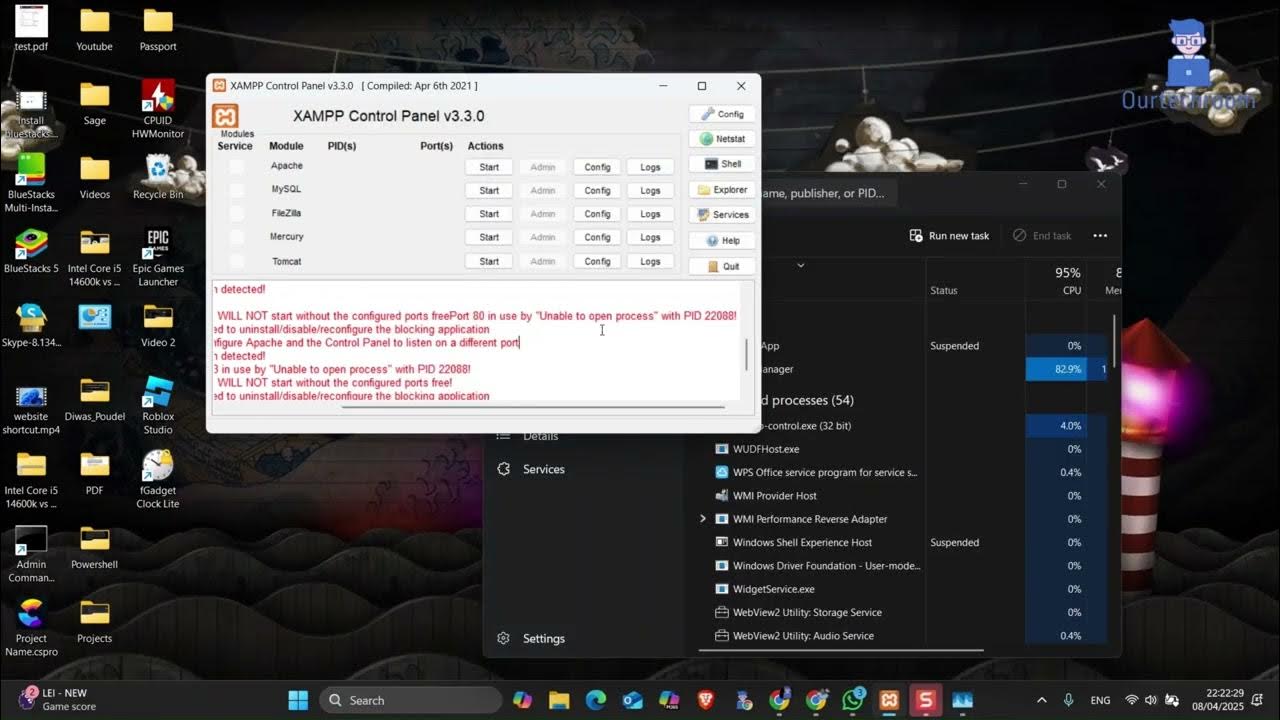 "Fix Port 80 in Use by 'Unable to Open Process' (PID XXXX) in XAMPP! - YouTube
