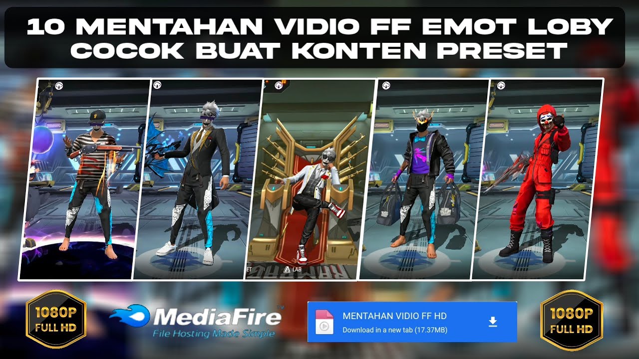 10 MENTAHAN VIDIO FF LOBY HD 2023 || SET SEREM COCOK BUAT KONTEN PRESET ...