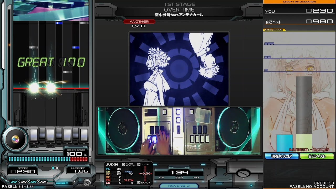 [IIDX] OVER TIME(SP-ANOTHER)をプレイ! - YouTube