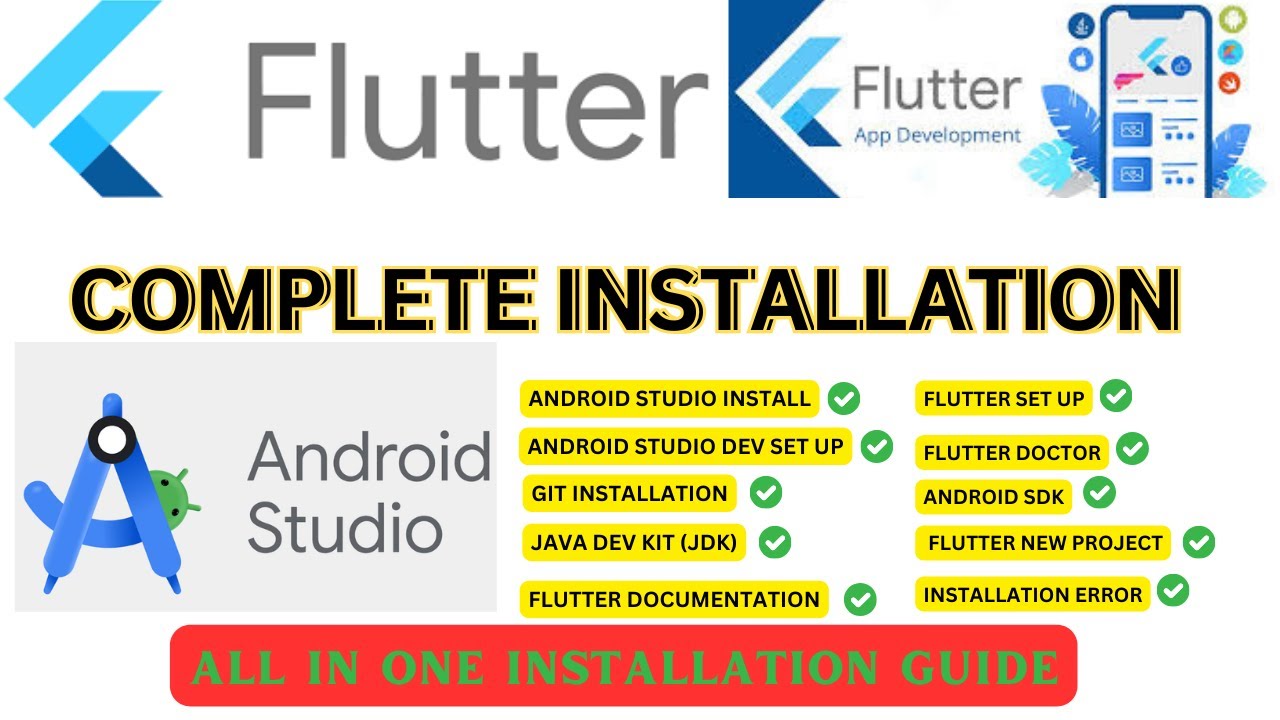 HOW TO INSTALL FLUTTER + ANDROID STUDIO COMPLETE GUIDE | INSTAL FLUTTER ...