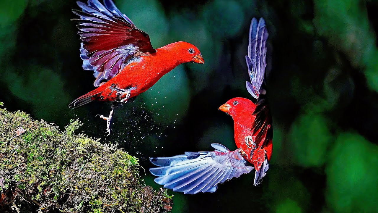 Scarlet Finch 十一隻血雀站枝頭/Carpodacus sipahi進場式 /Star bird明星鳥/#22鳥塘百花岭雲南 ...