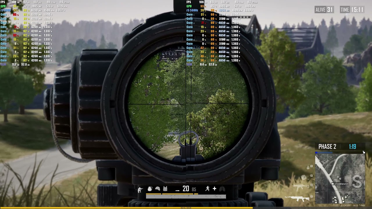 Ryzen R5 3600 Vs R5 5600x RTX 3070 PUBG 1440p Competitive