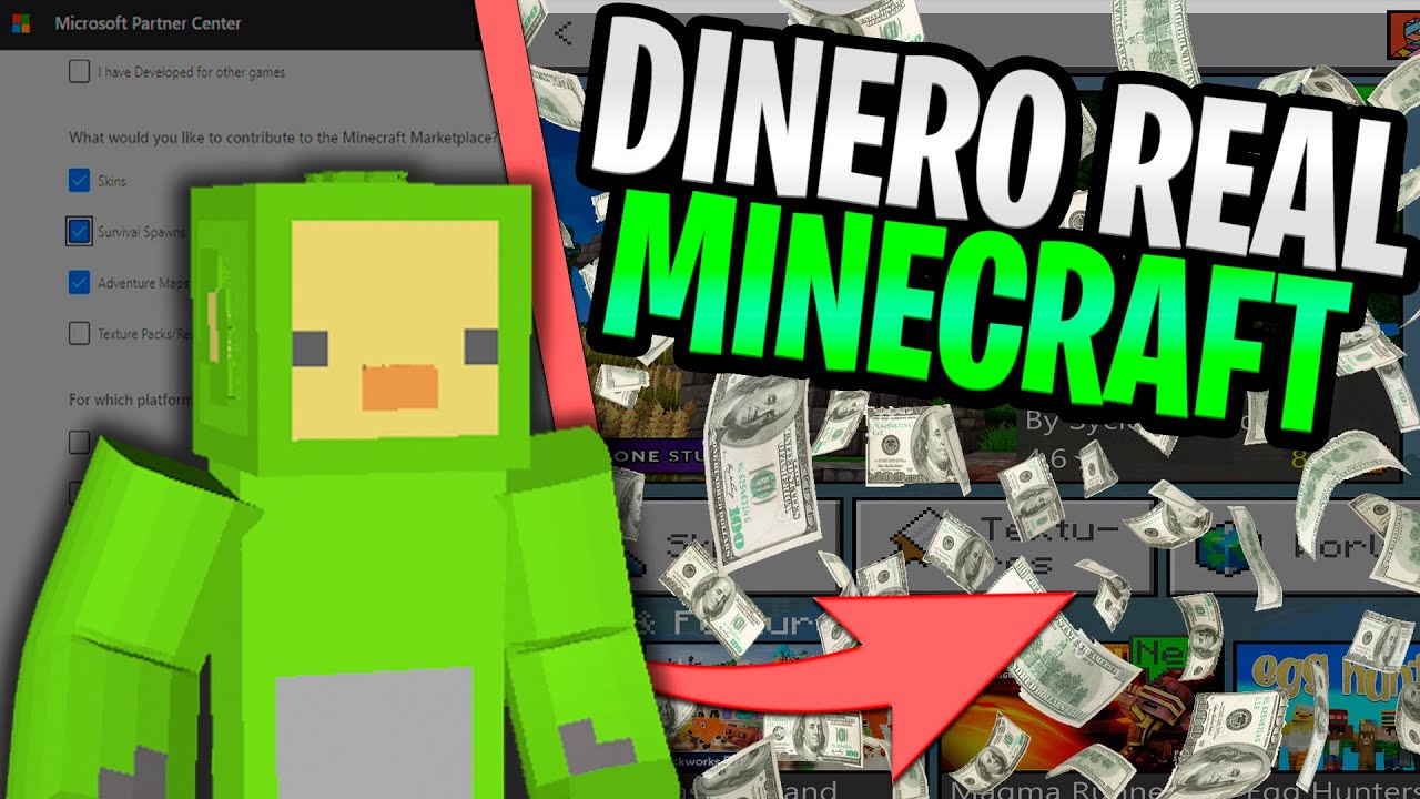 como GANAR DINERO con MINECRAFT I Marketplace I Minecraft Bedrock ...