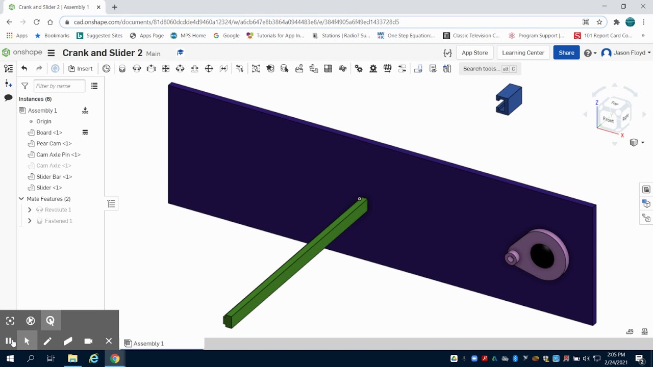 Crank & Slider Assembly #1 Onshape PLTW - YouTube