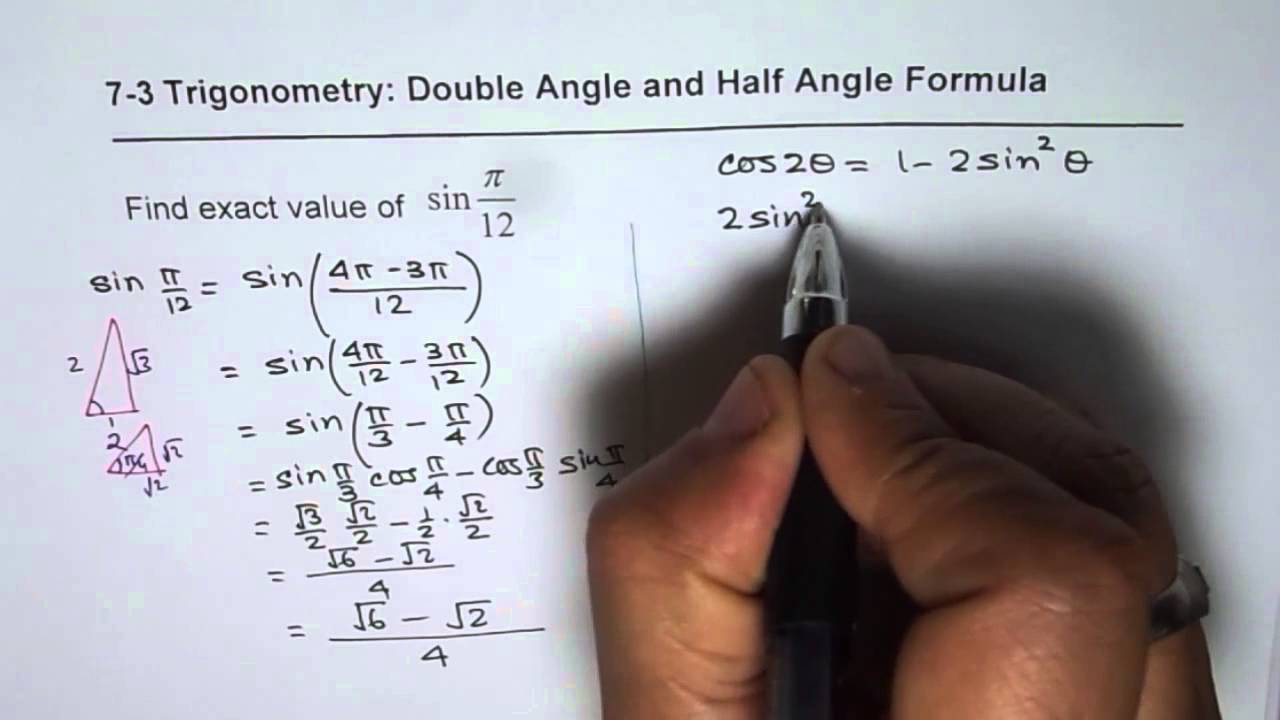 IMPORTANT Find Sine Pi By 12 Compound And Double Angle Solution YouTube IMPORTANT Find Sine Pi By 12 Compound And Double Angle Solution YouTube