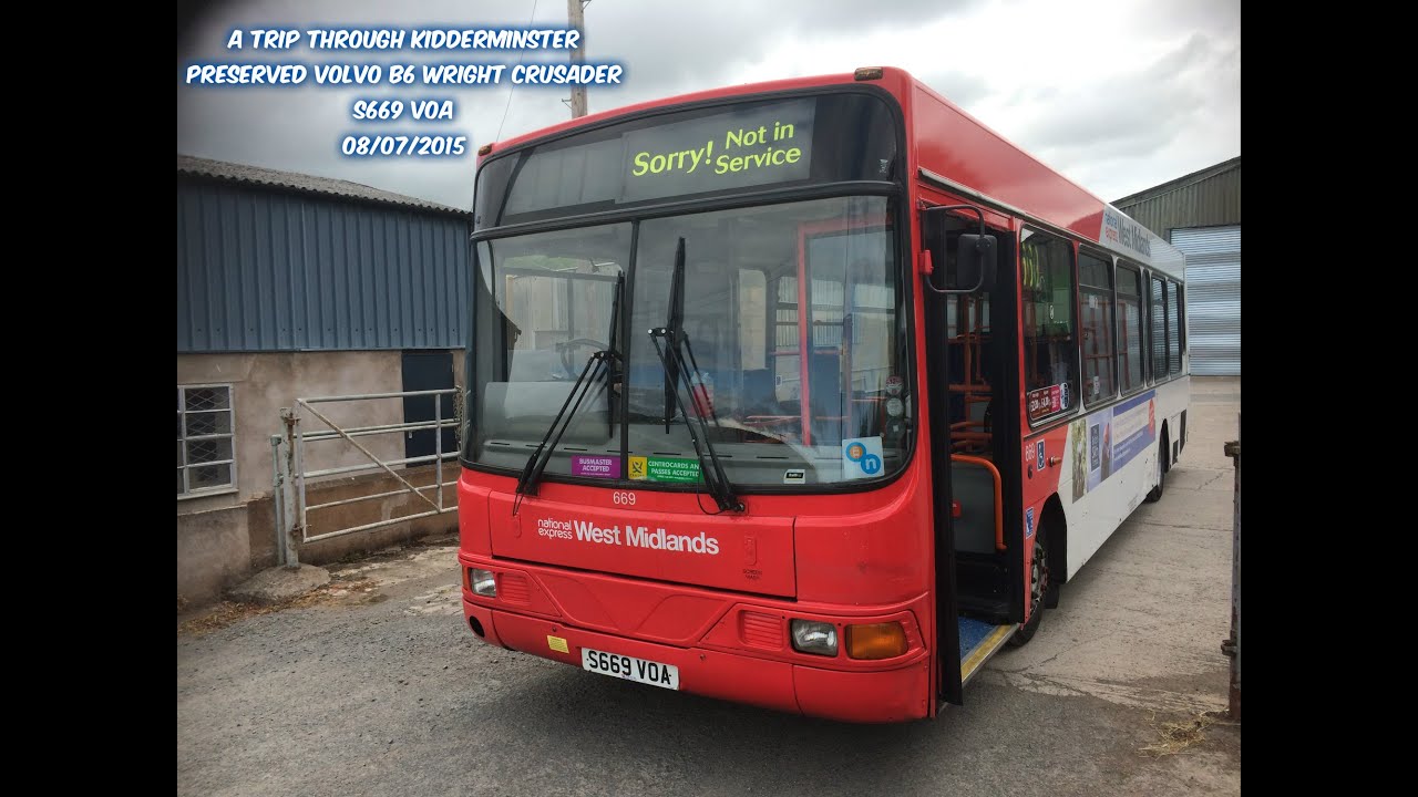 A TRIP ON PRESERVED EX NATIONAL EXPRESS WEST MIDLANDS VOLVO B6 S669 VOA ...