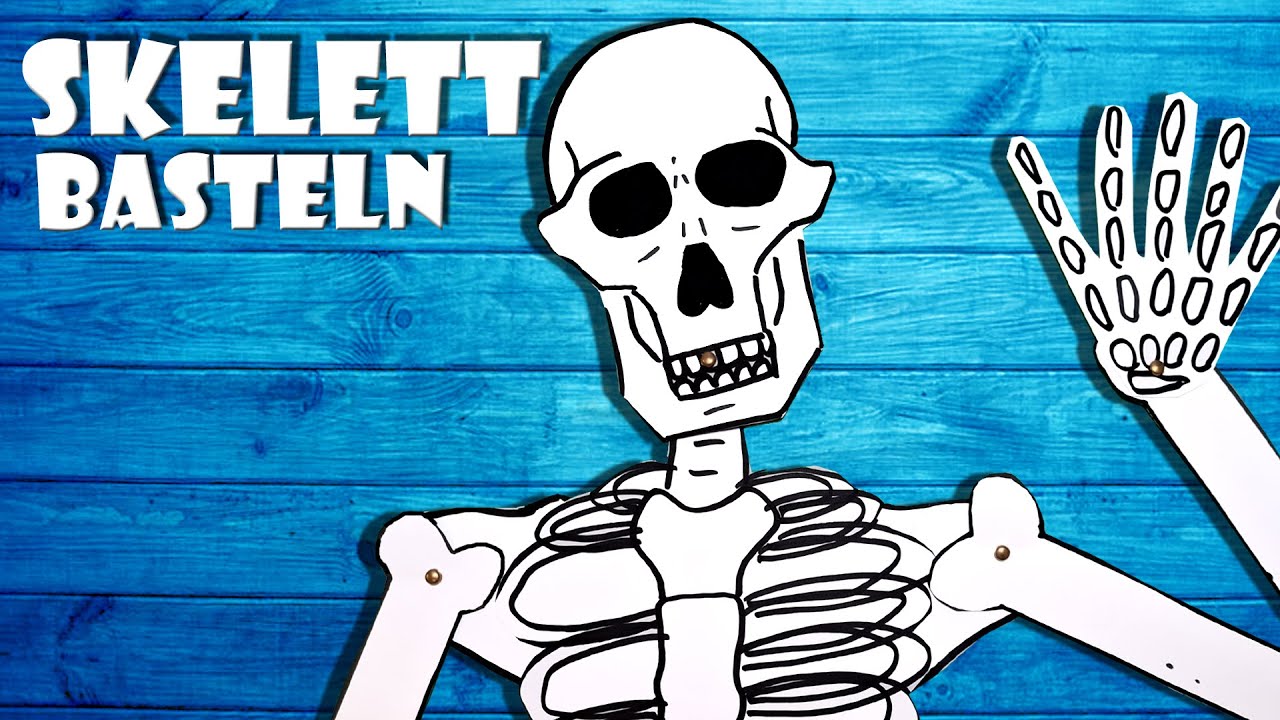 Mensch Skelett basteln aus Papier - paper skeleton DIY craft [4K] - YouTube