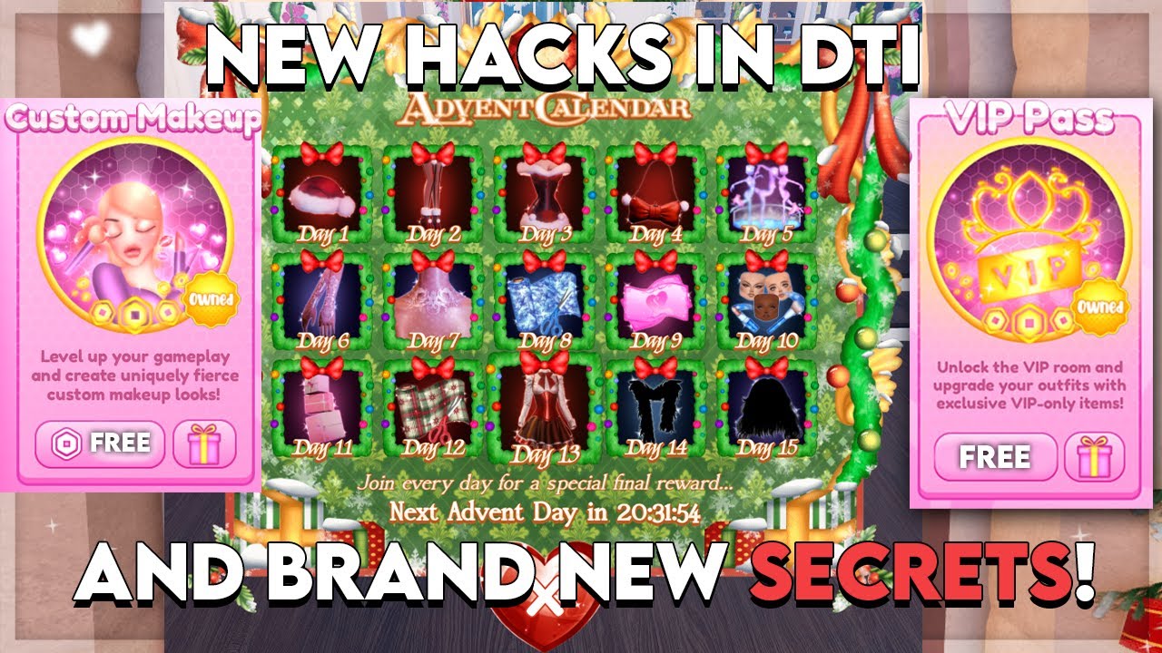 🚨SECRET HACKS AND SECRETS IN DTI! GET THEM NOW! Dress To Impress DTI ...