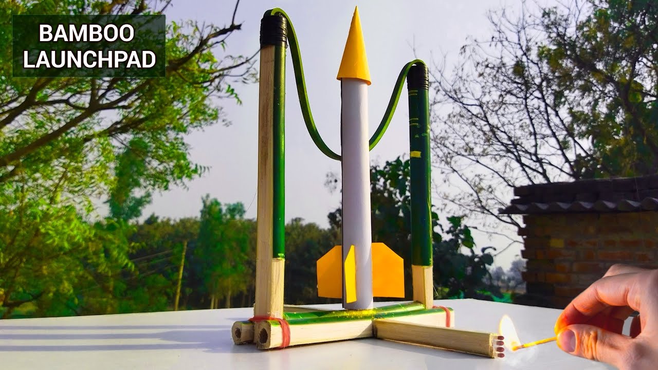 How to make a creative bamboo art | How to make rocket launcher with ...