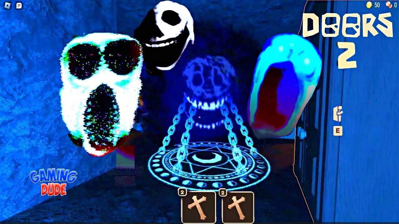 DOORS Floor 2 UPDATE - Using Crucifix On RUSH All Jumpscares DEPTH ...