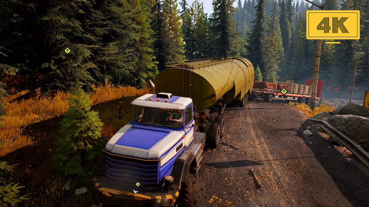 Towing 2 trailers with single truck | Snow runner 4K gameplay - YouTube