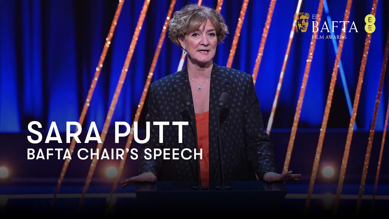 BAFTA Chair Sara Putt welcomes guests to the EE BAFTA Film Awards 2025 ...