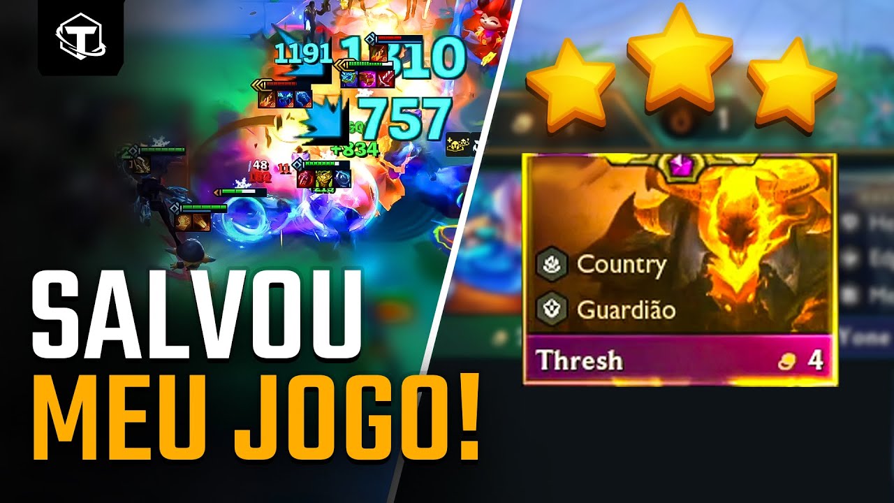 ESSE THRESH 3 ESTRELAS DEU 8 SEGUNDOS DE STUN! - Teamfight Tactics ...