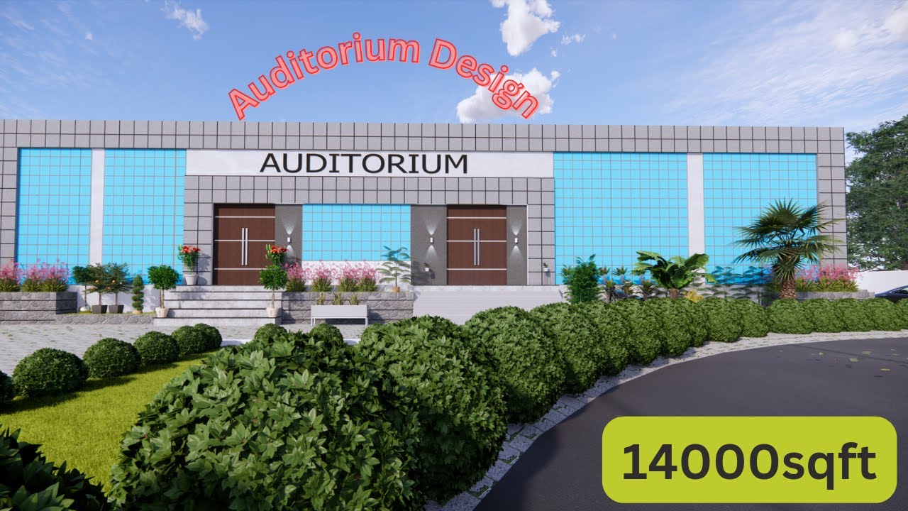 Auditorium Design | 14000 square feet | Beautiful Exterior design - YouTube