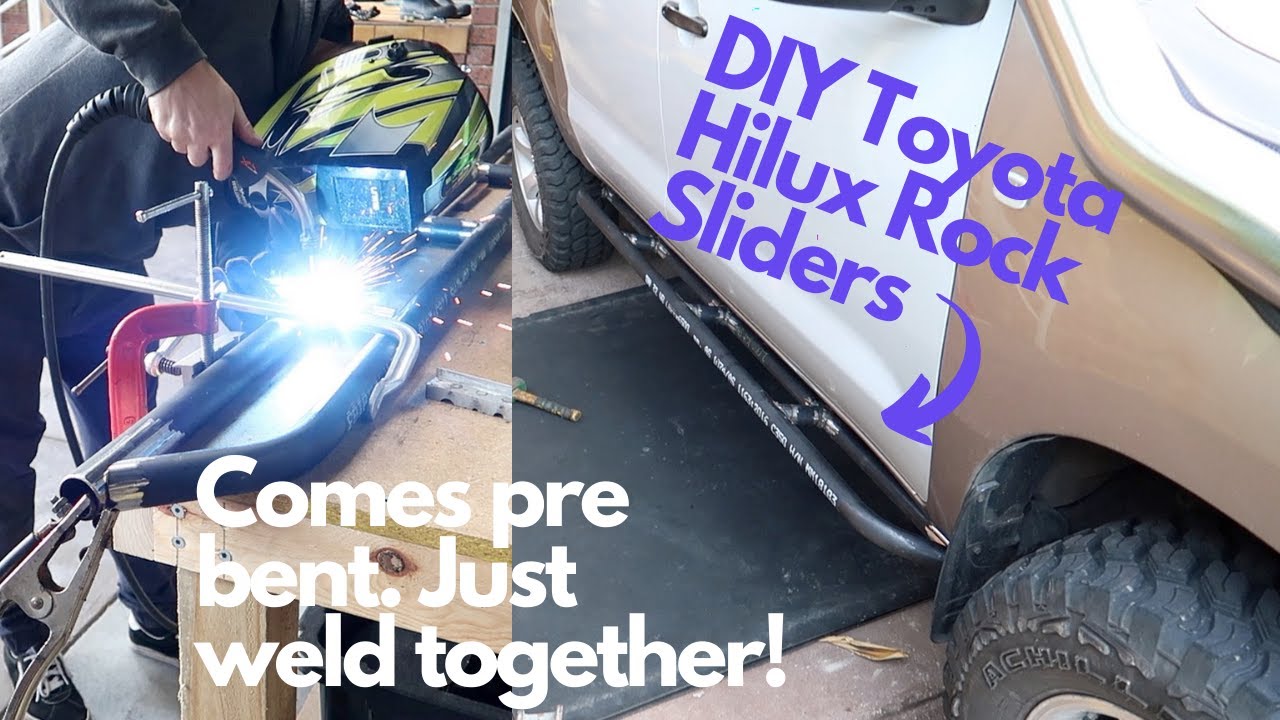 DIY Custom Rock Sliders - Toyota Hilux Rock Sliders - YouTube