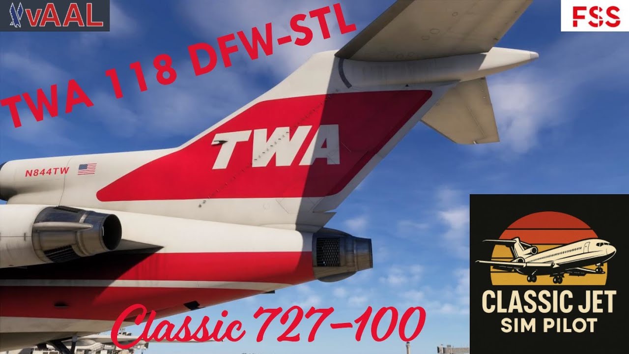 ️ Classic TWA Boeing 727-100 | Dallas–Fort Worth to St. Louis (DFW–STL ...
