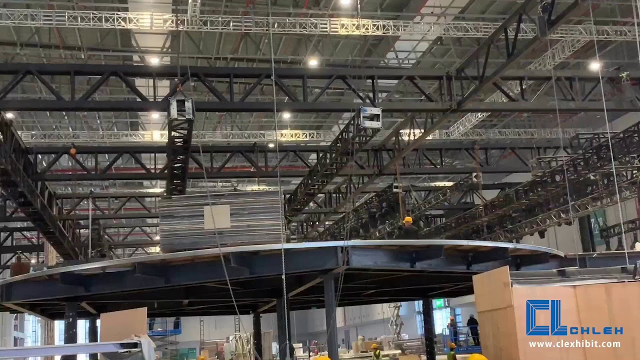 Aluminum Exhibition Booth with Hanging Truss - YouTube