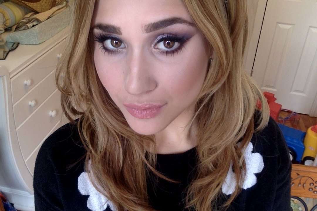 purple smokey eye using scotch tape and how to makeup your nose look ...