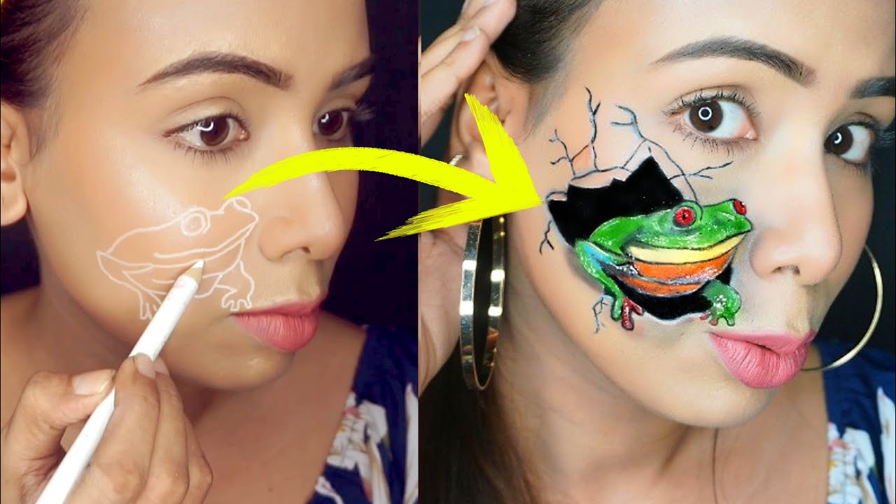 Face Art #1 | Frog Coming Out | Face Art Makeup Tutorial | FACE CANVAS ...