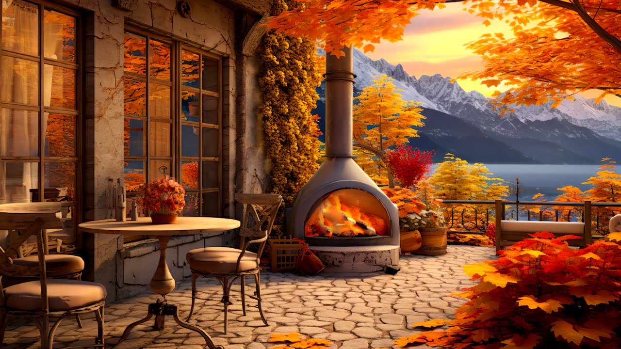 Cozy Autumn Coffee Shop Ambience 🍂 Smooth Piano Jazz Background Music ...
