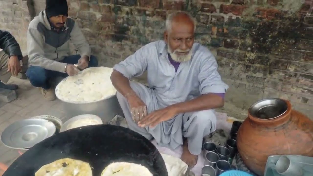 Old Man Making Sagh Paratha on Wood Fire | Street Food - Real Street ...