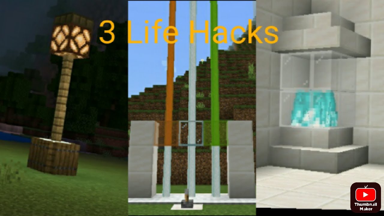 Minecraft : Best 3 Life Hacks || Minecraft || Gaming || - YouTube