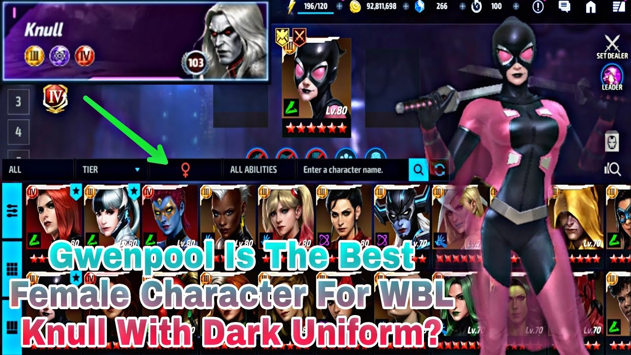 Gwenpool Is The Best Female Character For WBL Knull With Dark Uniform ...