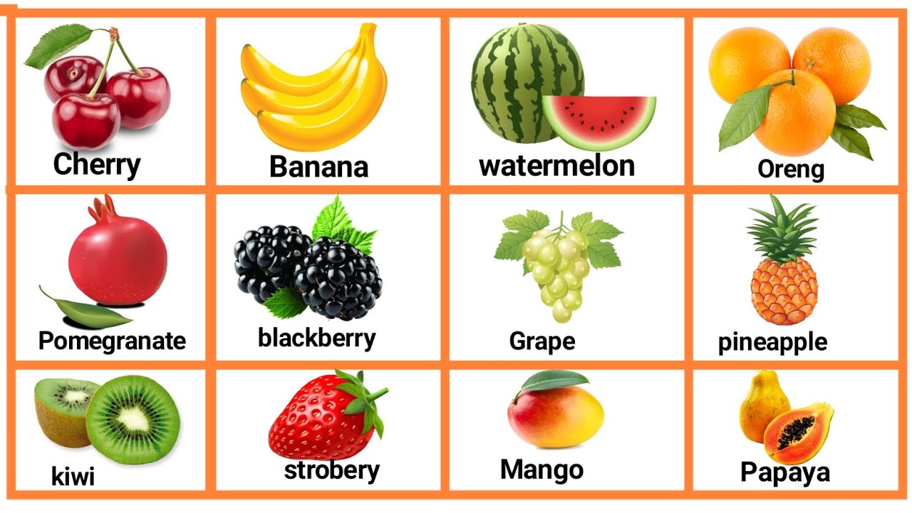 10 Fruits Name | Learn Fruit Names | Fruits Nam in English - YouTube