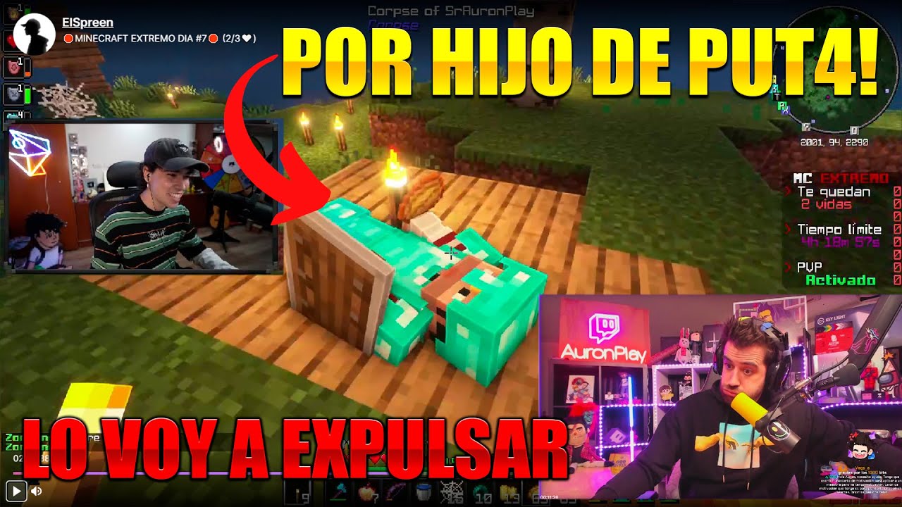 SPREEN MATA a AURON en Minecraft Extremo | AURON SE ENFADA - YouTube