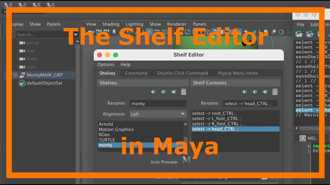 How to Use The Shelf Editor in Maya - YouTube