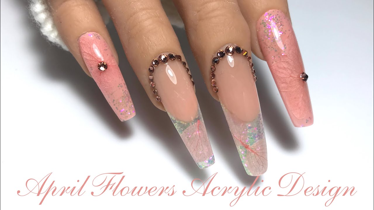 April Flowers | Acrylic Design | The Nail Team Glitter of the Week ...