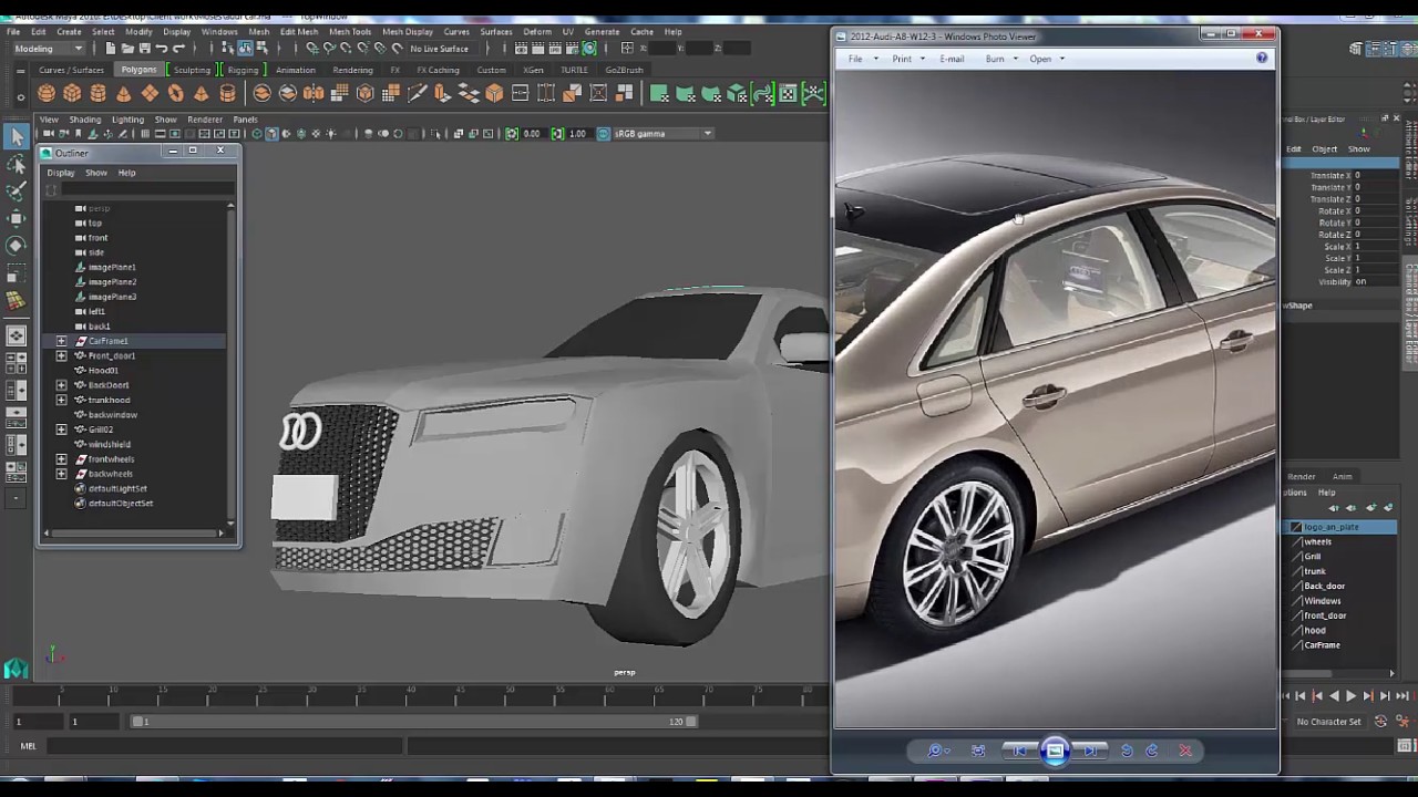 Maya 2016 car modeling video 10 - YouTube