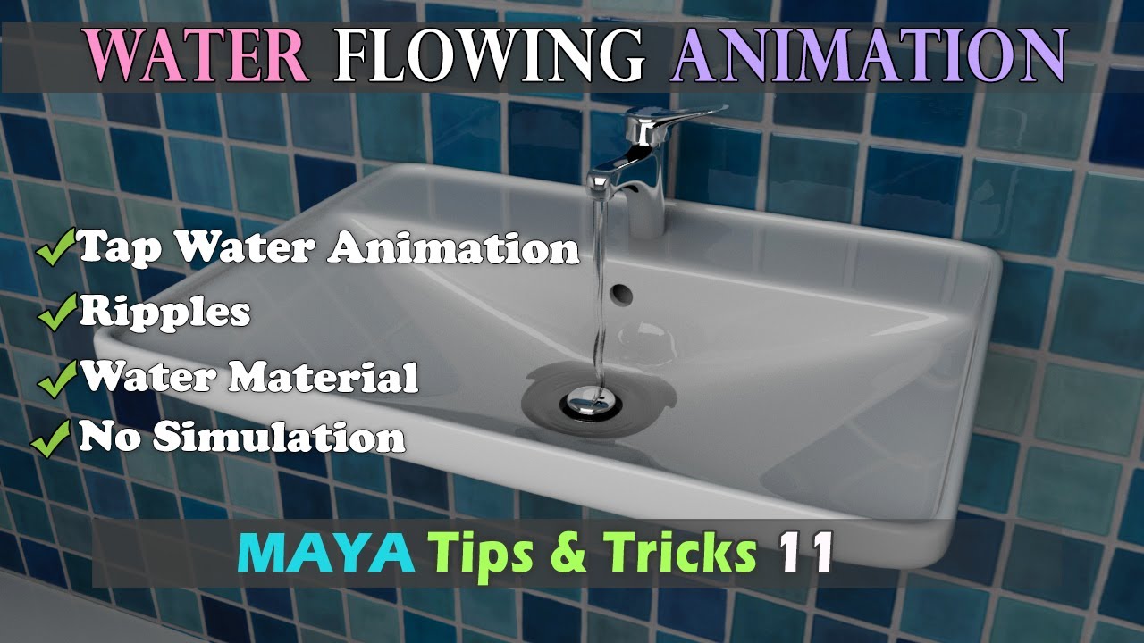 Water flowing Animation in Maya | without simulation | Maya tips & tricks 11 #water_animation ...