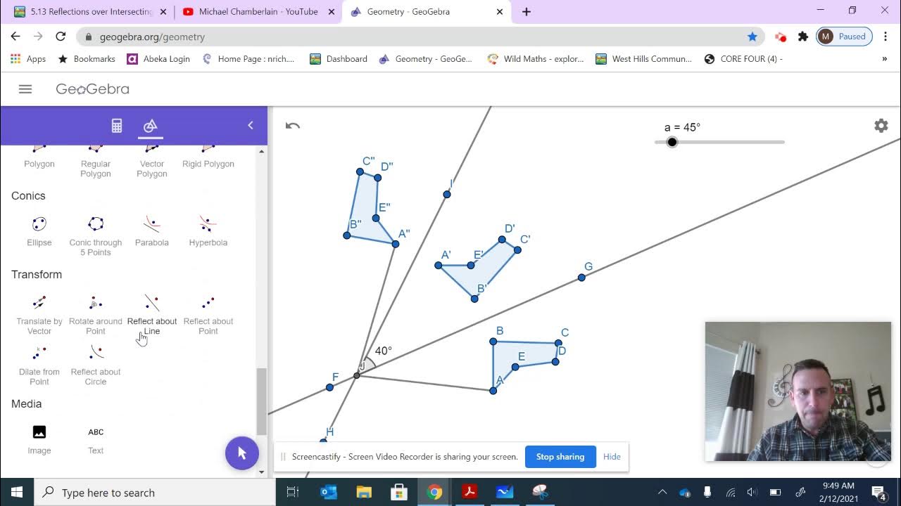 Geometry Lesson 65: Reflections over Intersecting Lines - YouTube