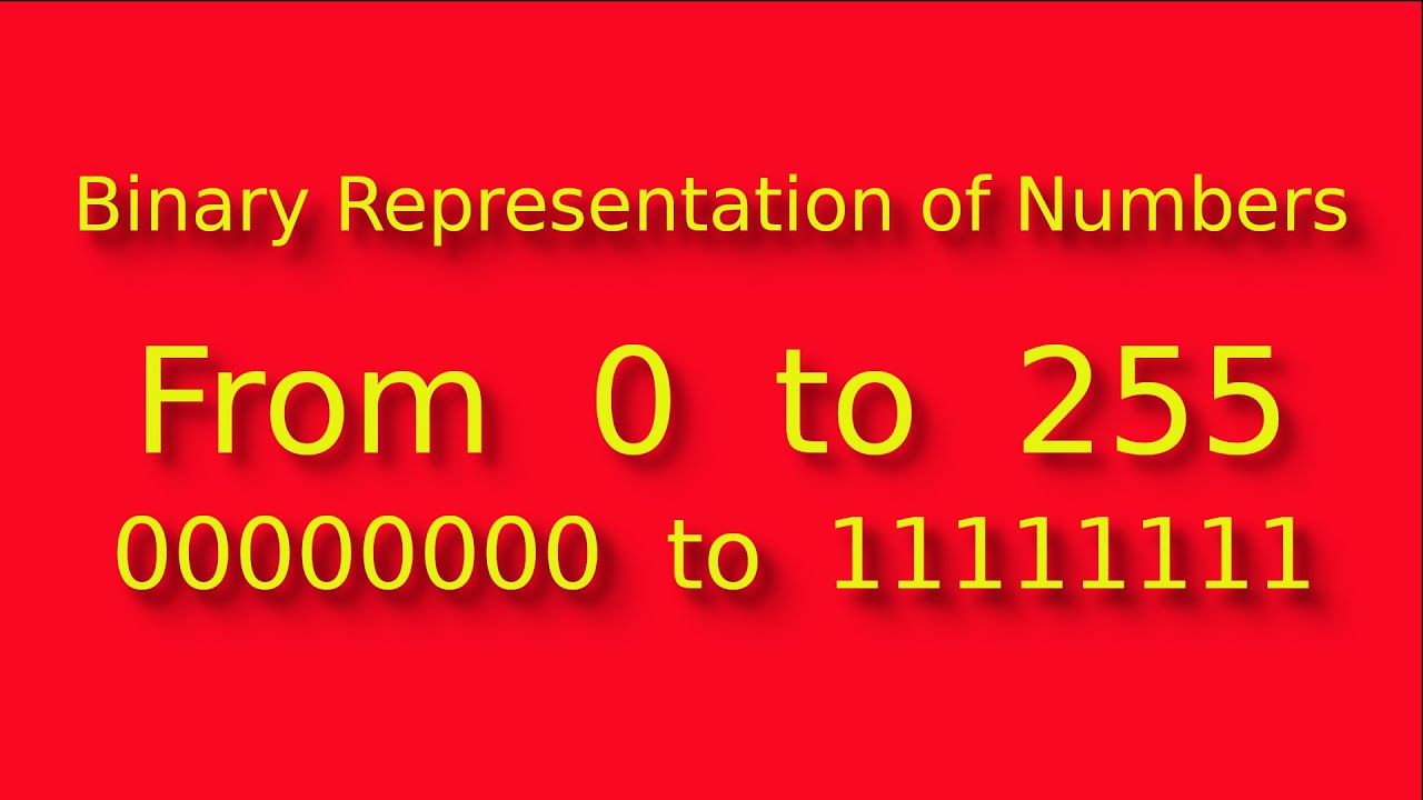 Binary Representation Of Decimal Numbers From 0 To 255 YouTube Binary Representation Of Decimal Numbers From 0 To 255 YouTube