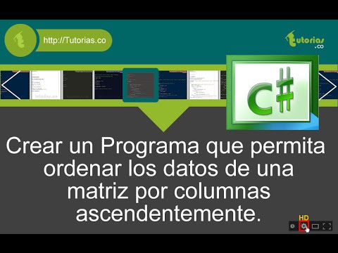 arrays – visual c# (ordenar matriz por columnas ascendentemente) - YouTube