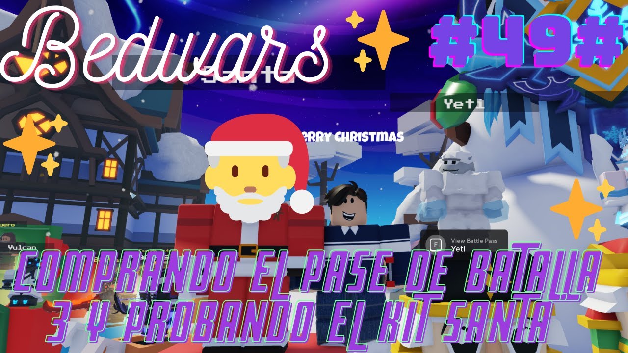 Comprandome el pase de batalla y probando el kit santa (Roblox)/BedWars ...