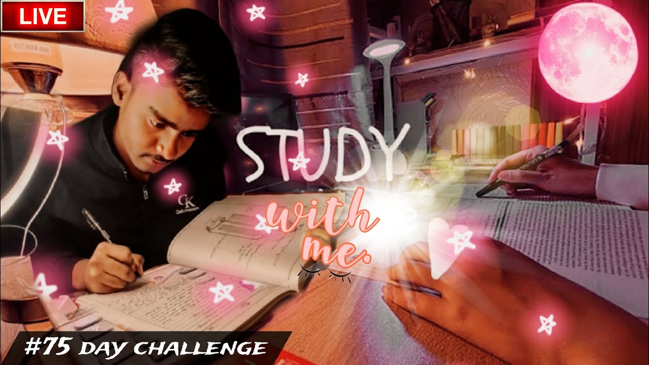 #75hardchallenge Relaxing Live Study Stream ll Study with me💕 #studywithme#pomodoro#study# ...