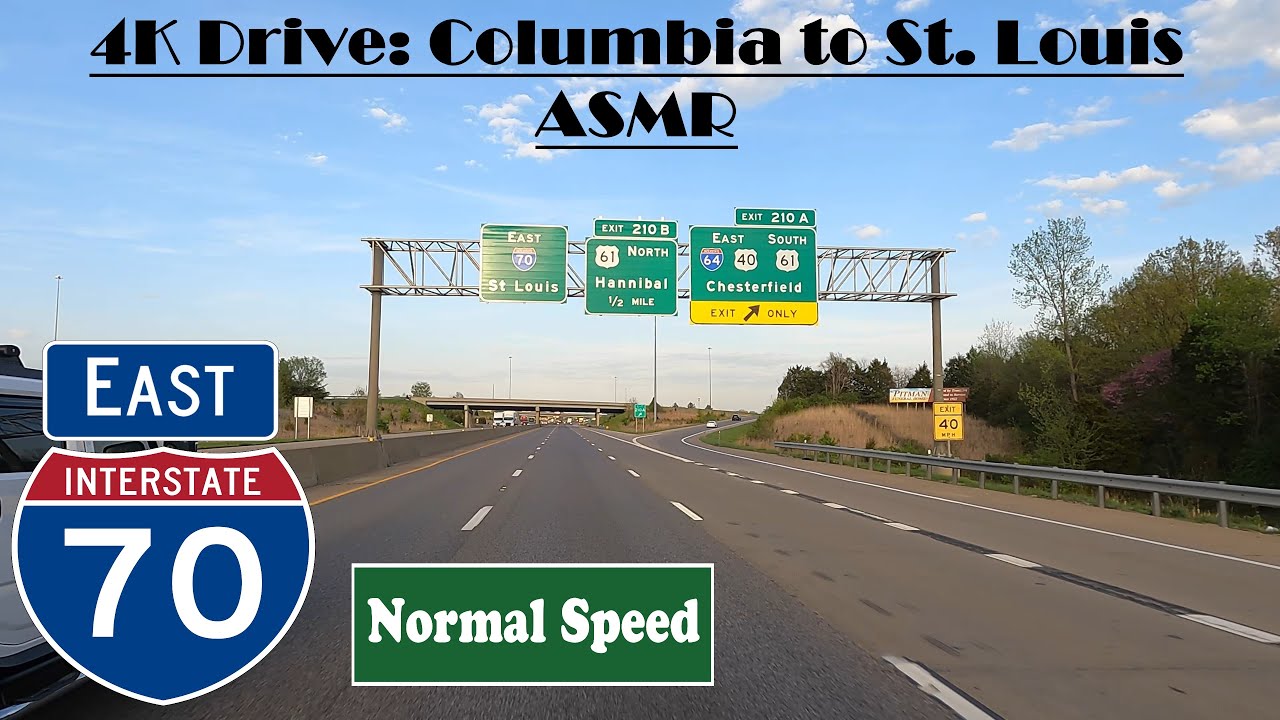 4K Drive: Columbia to St. Louis ASMR. I 70 East. Interstate 70 East ...