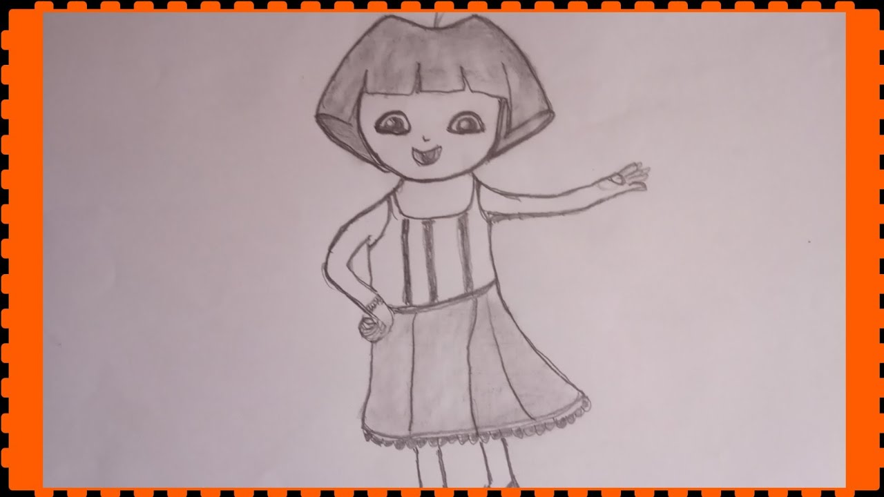 How to draw Dora... Step by Step. - YouTube
