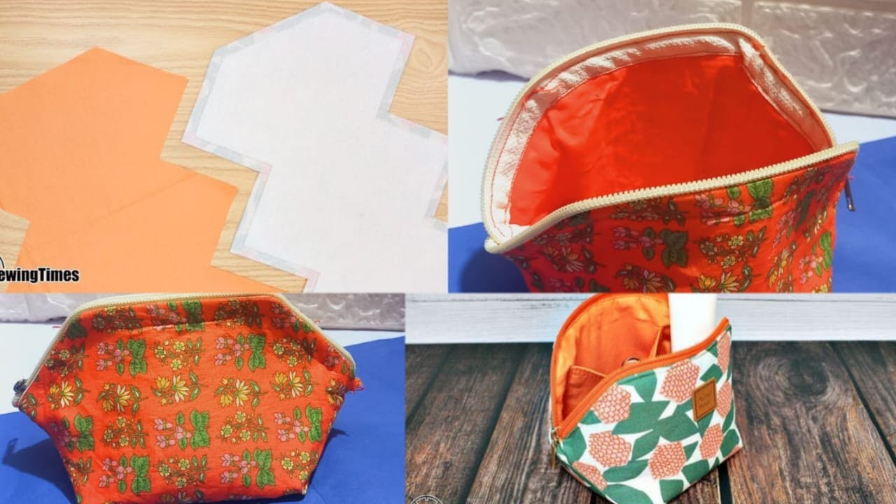 Open wide makeup pouch diy|diy makeup pouch|@mahnoorartdiary - YouTube