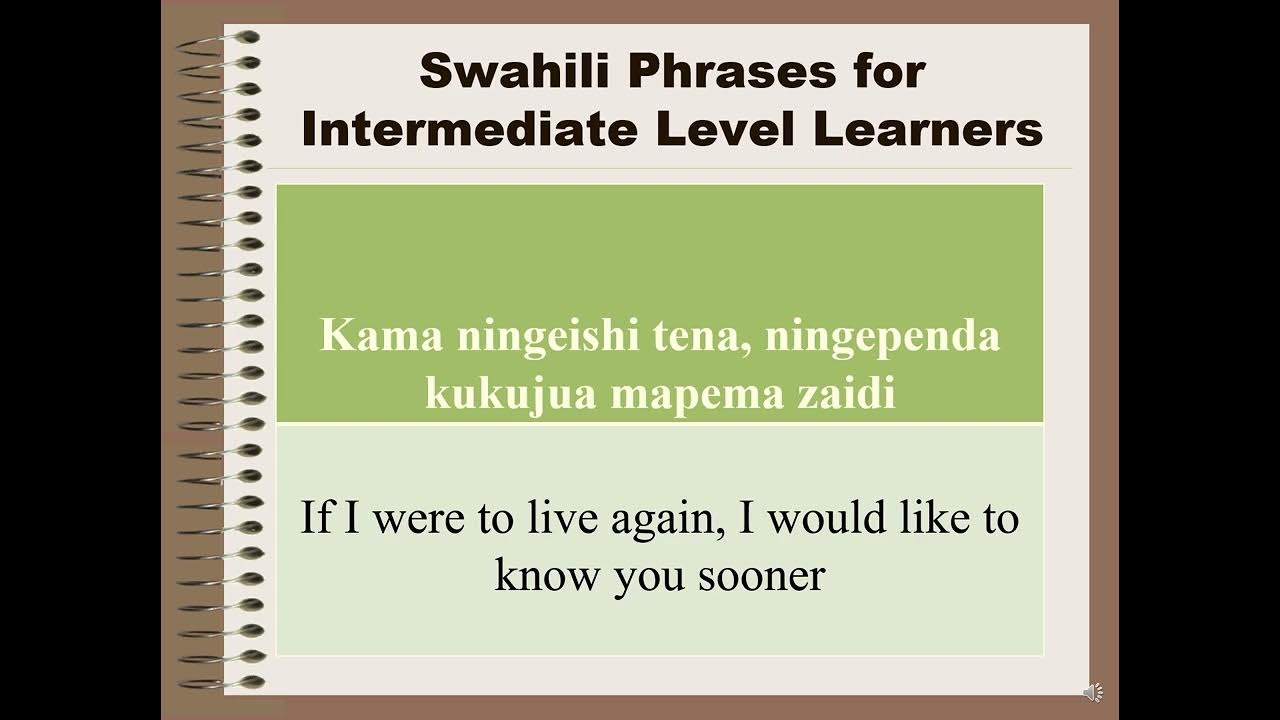 49 Basic Phrases for Intermediate Swahili Language Learners - YouTube