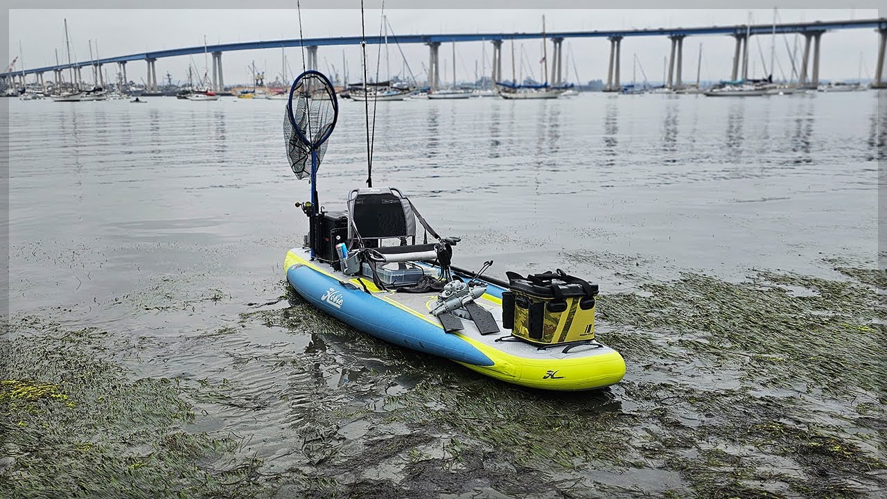 Inflatable Kayak Fishing in SAN DIEGO BAY! -- Hobie Mirage Itrek 11 ...