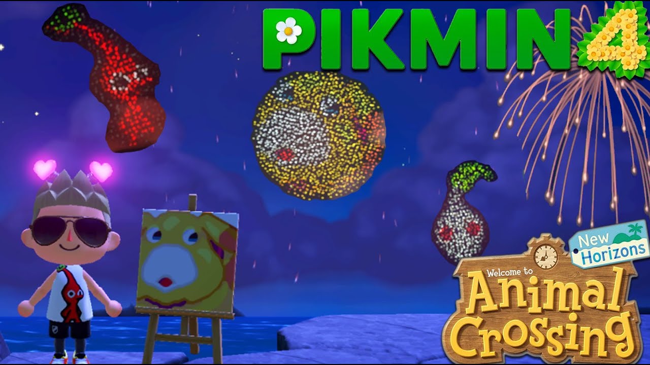Animal Crossing New Horizons PIKMIN FIREWORKS Show Custom Designs - YouTube